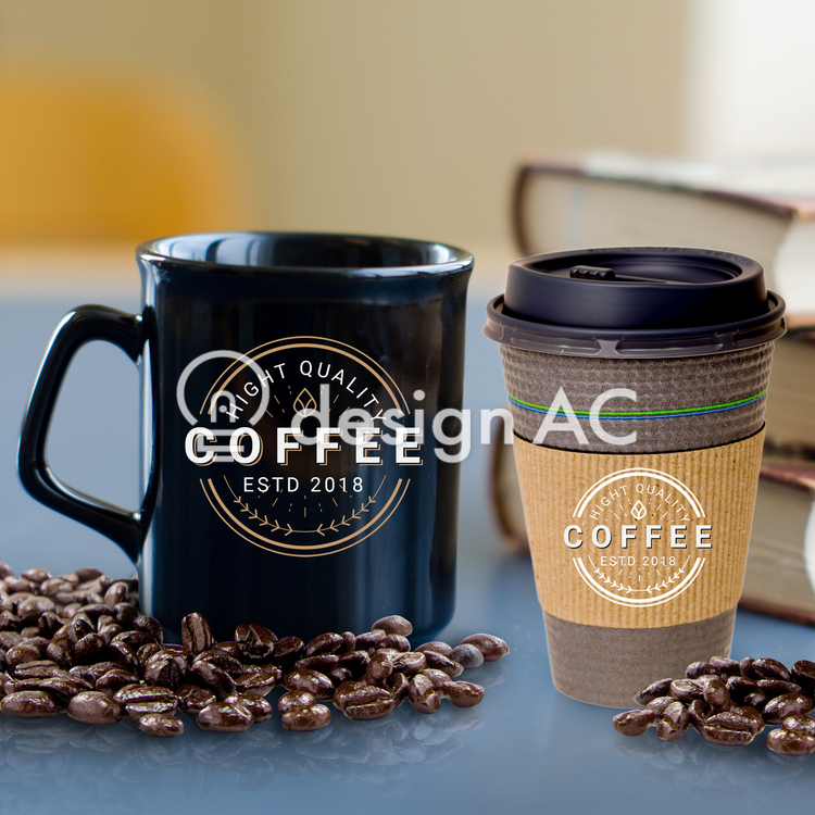 Mug and Takeout Cup 205 - Free Download - templateAC
