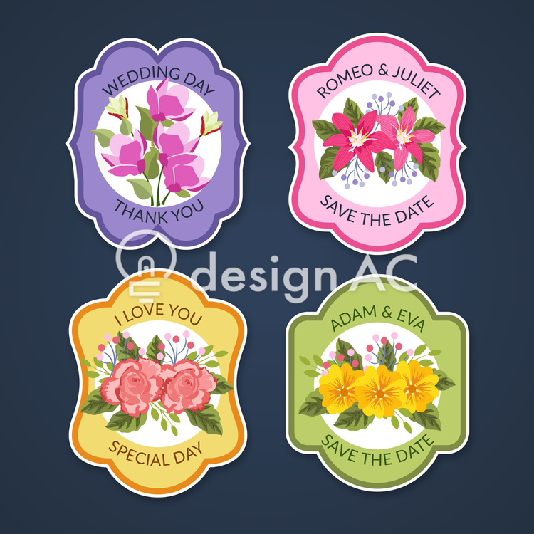 Wedding logo mark 4 flowers 185 - Free Download - templateAC