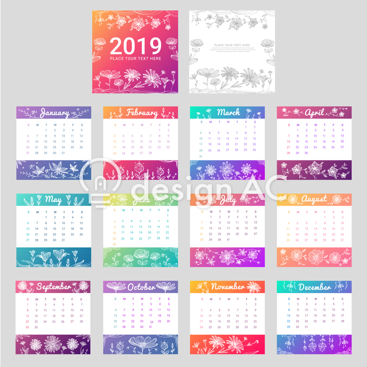 Seasonal flower calendar 72 - Free Download - templateAC