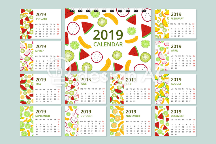 Fruit calendar 454 - Free Download - templateAC