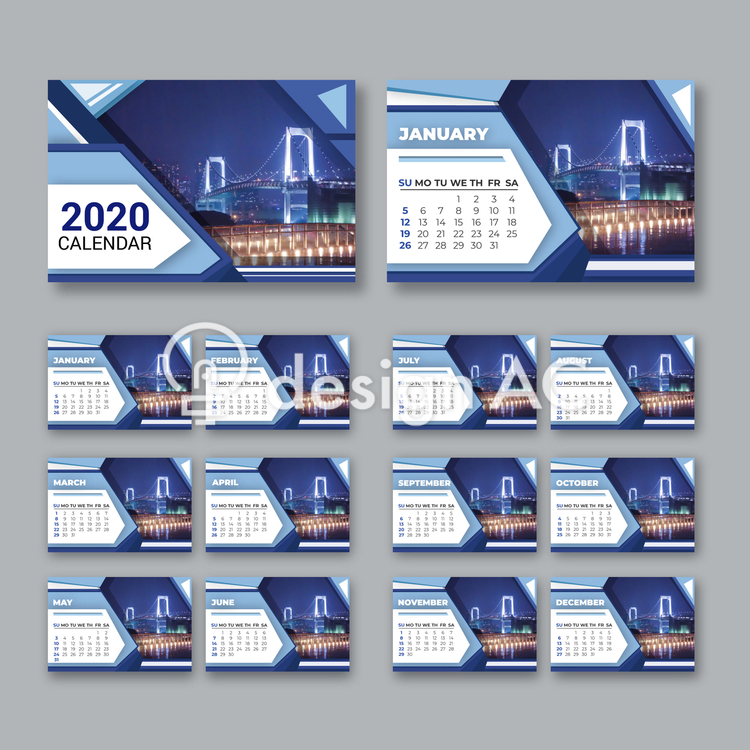 Night view calendar 1265 - Free Download - templateAC