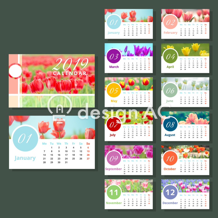 Tulip Calendar 469 - Free Download - templateAC