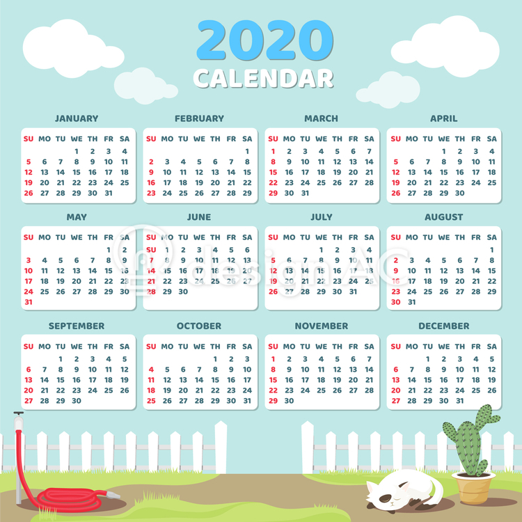 Cat calendar 1260 - Free Download - templateAC