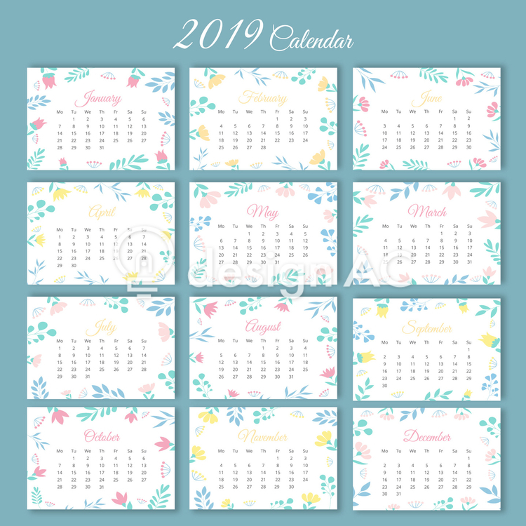 Flower calendar 488 - Free Download - templateAC