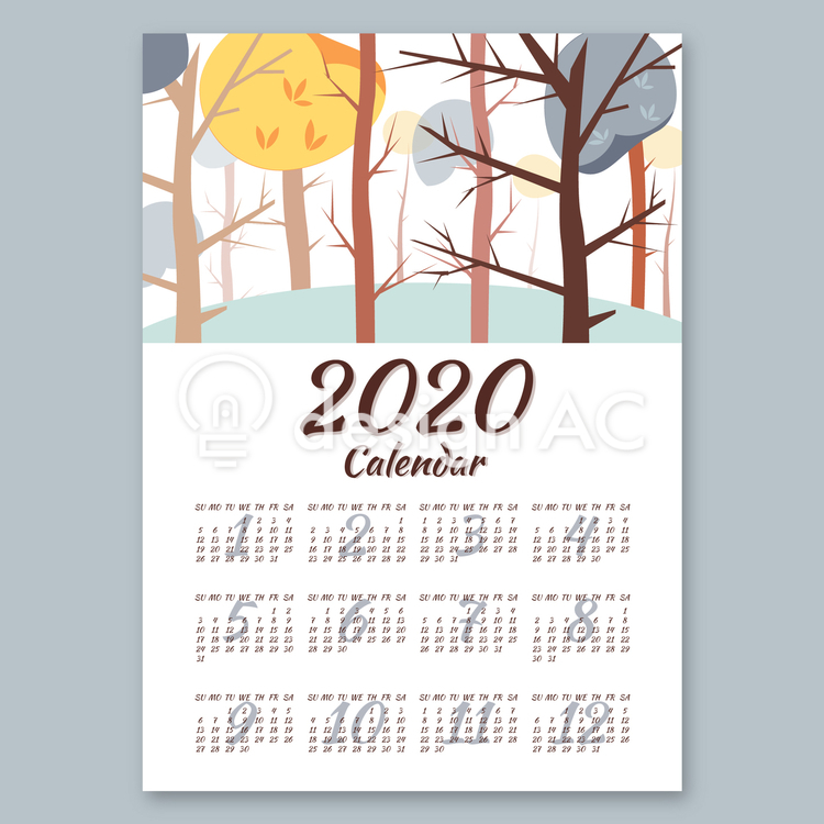 Forest calendar 1263 - Free Download - templateAC