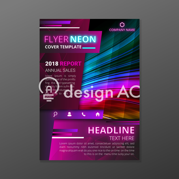Neon color flyer 140 - Free Download - templateAC