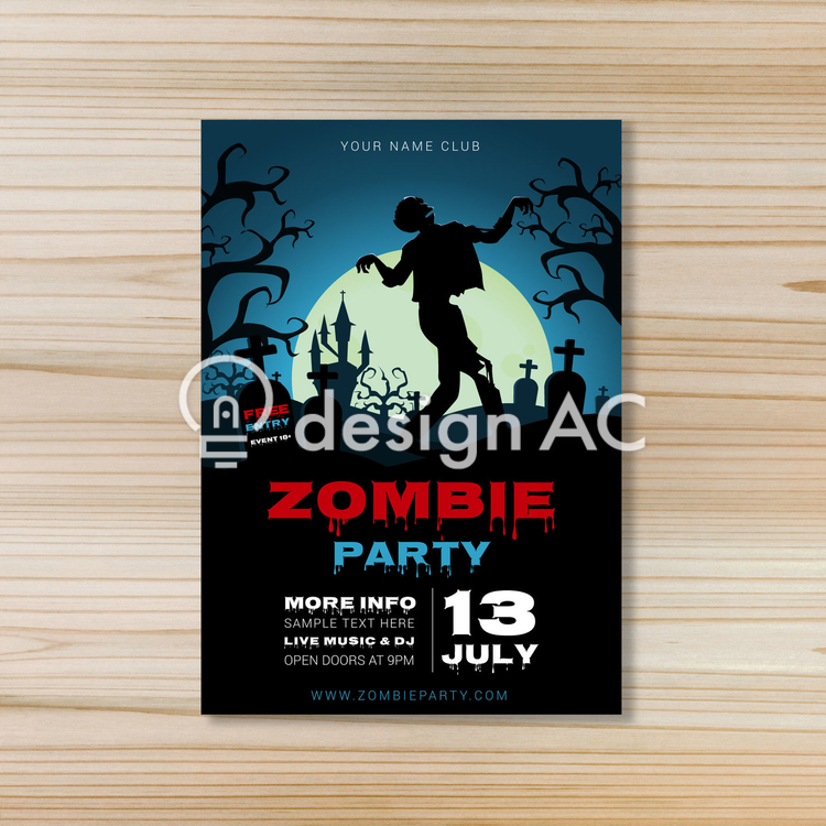 Poster / Zombie Party 742 - Free Download - templateAC