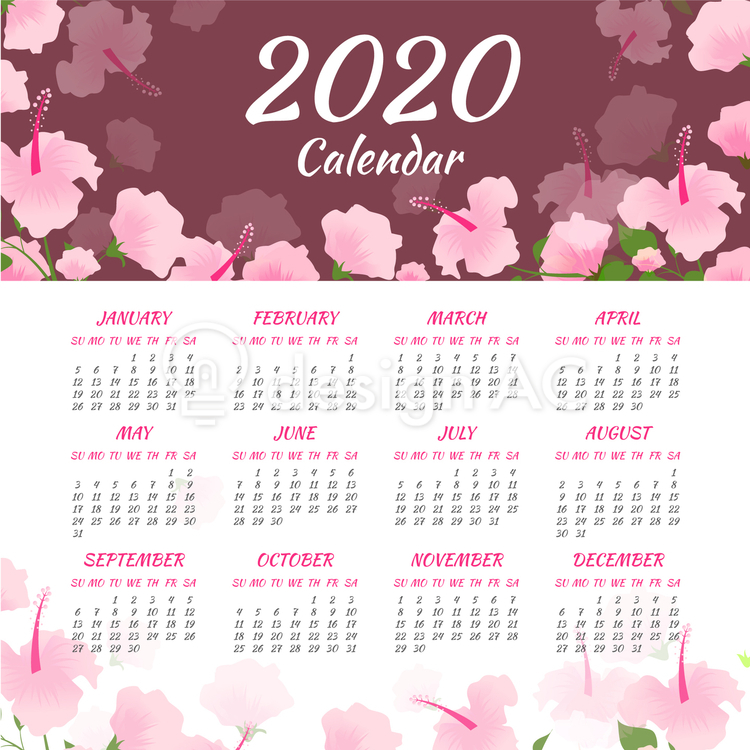 Flower calendar 1262 - Free Download - templateAC