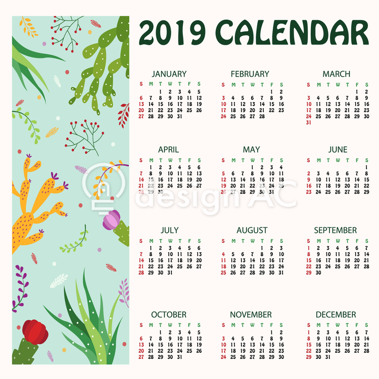 Cactus Calendar 466 - Free Download - templateAC
