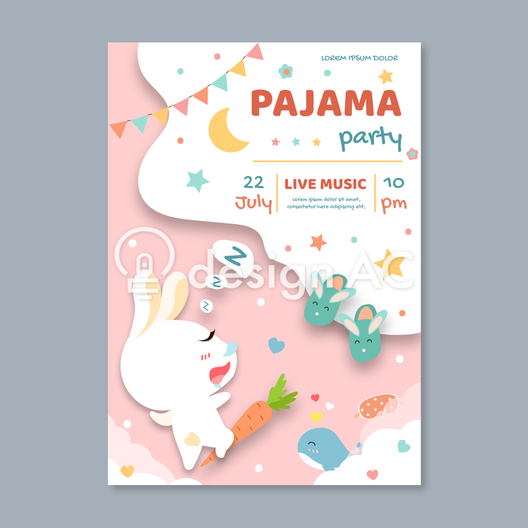 Pajamas party poster 1853 - Free Download - templateAC