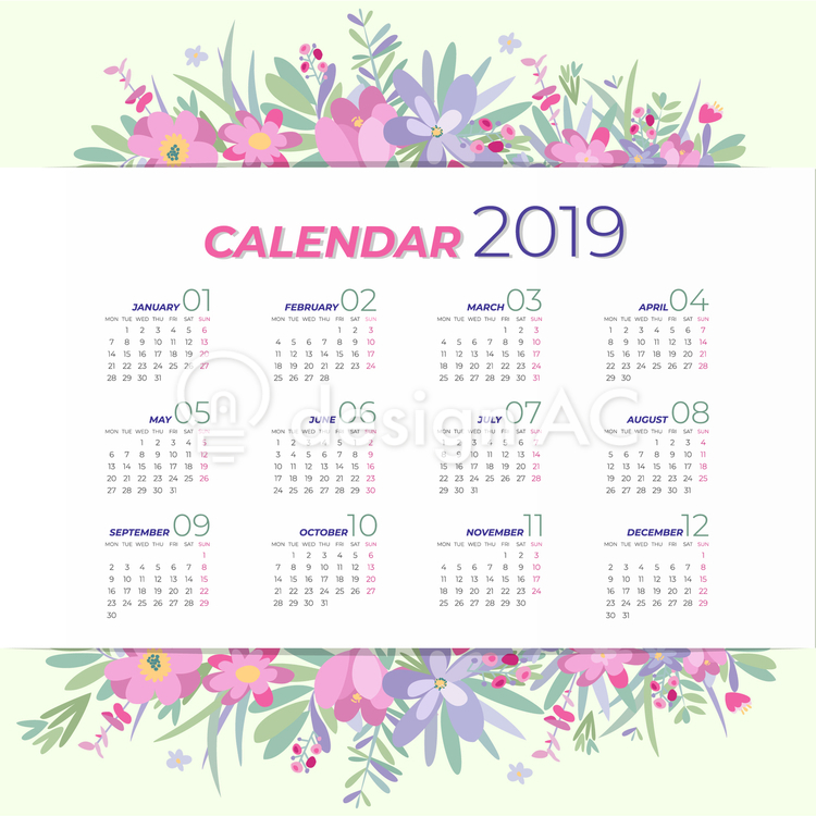Flower calendar 1058 - Free Download - templateAC